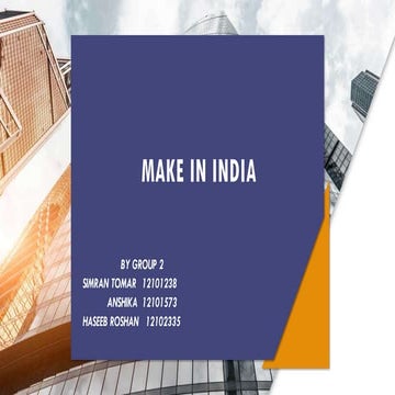 Make in India economics project grade 12 | PDF