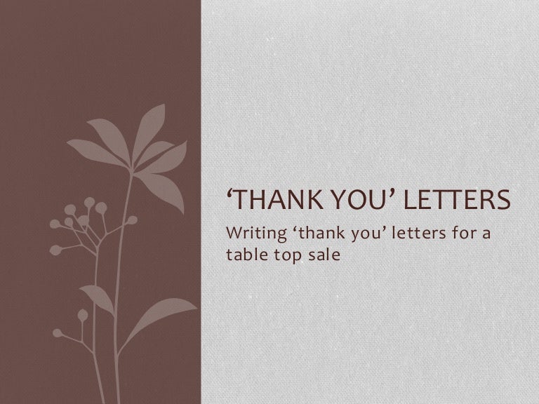 Presentation 'Making 'thank you' letters'