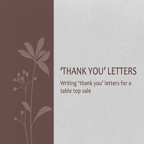 Presentation 'Making 'thank you' letters' | PPT