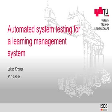 Automated Testing: Saving time and money | PPTX