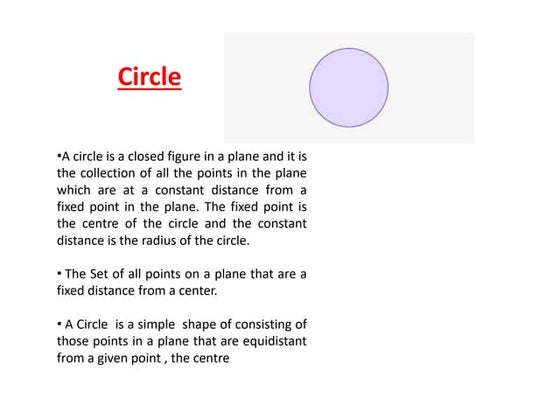 PRESENTATION ABOUT CIRCLE & ITS PARTS | PPTX | Geography | Science