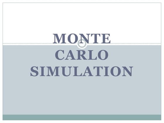 Monte Carlo Simulation Ppt