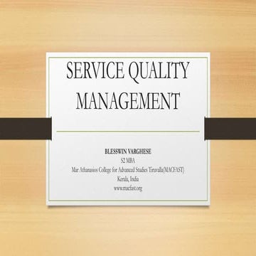 Service Quality Management | PPTX