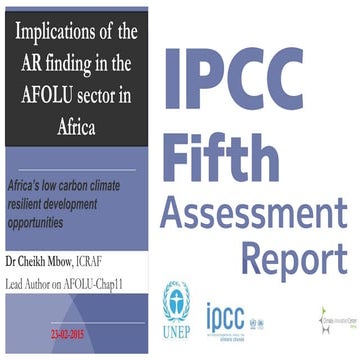 Implications of the AR finding in the AFOLU sector in Africa | PPTX