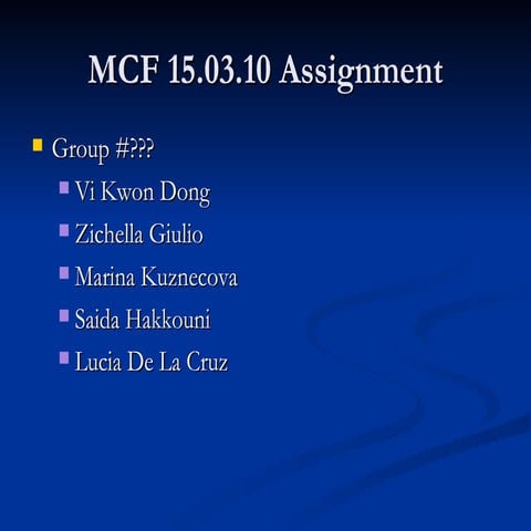 Presentation Mcf | PPT