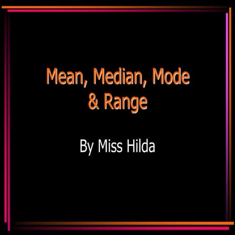Presentation mean mode and median | PPT