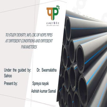 Density measurements Melt flow index test and carbon black test of HDPE ...