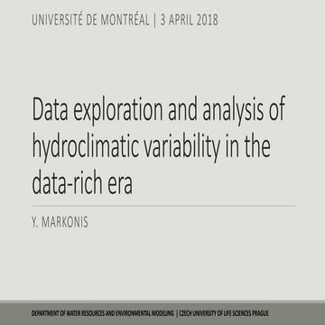 Data exploration and analysis of hydroclimatic variability in the data-rich era | PPTX