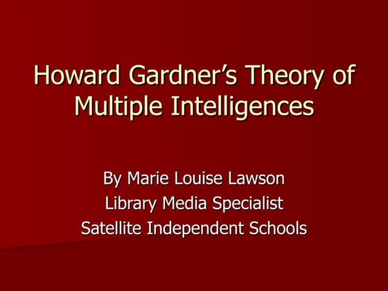 Multiple Intelligences by Howard Gardner | PPT