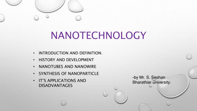 Nanotechnology ppt | PPTX