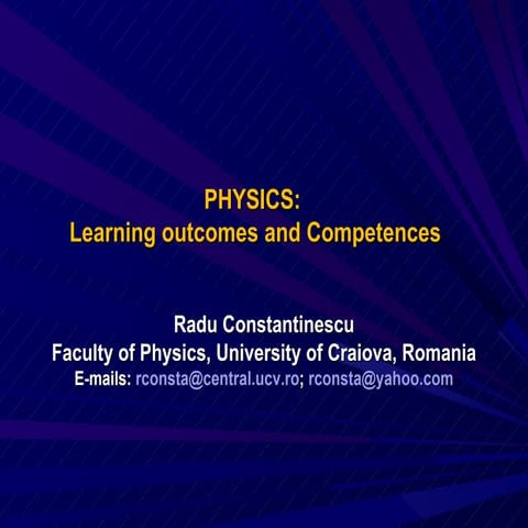 PHYSICS: Learning outcomes and Competences | PPT