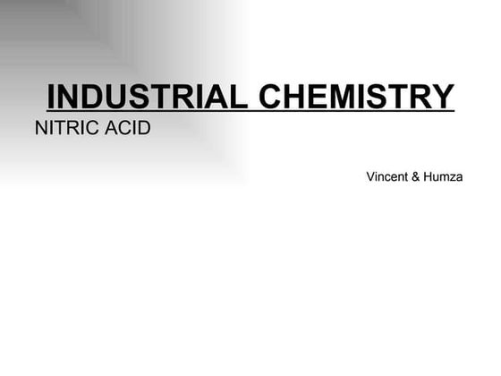 Industrial manufacturing of Nitric acid | PDF