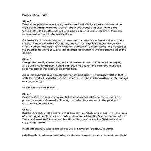 Presentation notes.docx. | PDF