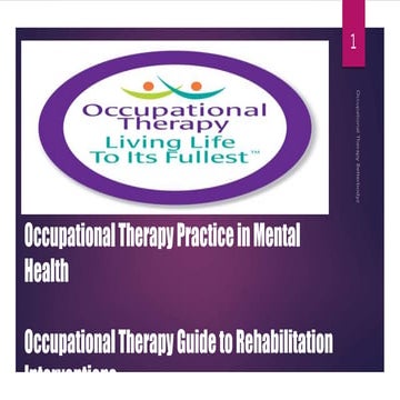 contexts and environments in occupational therapy | PPTX