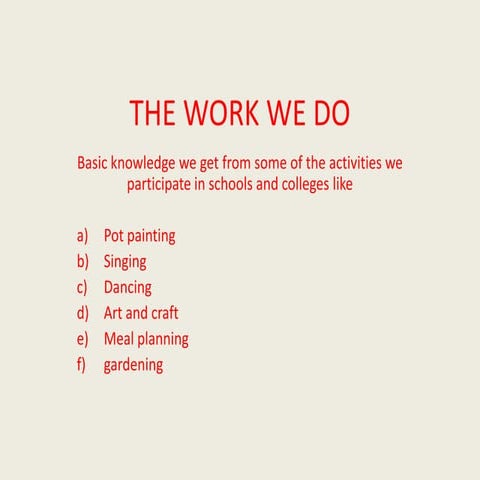 presentation on Work we do | PPTX