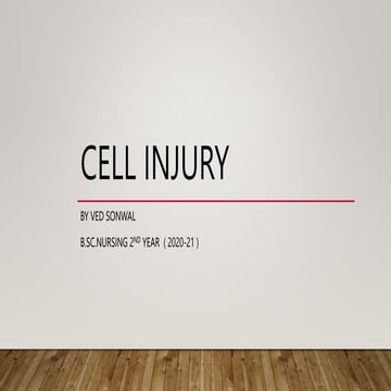 Cell injury and Cellular Adaptation: Pathology | PPTX