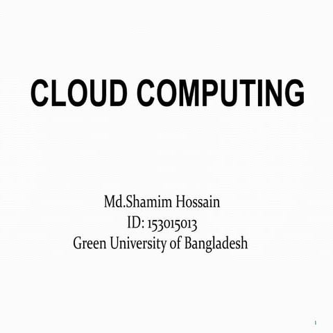 Presentation Of Cloud Computing Ppt