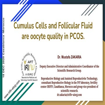 Presentation of cumulus cells and follicular fluid are oocyte quality ...
