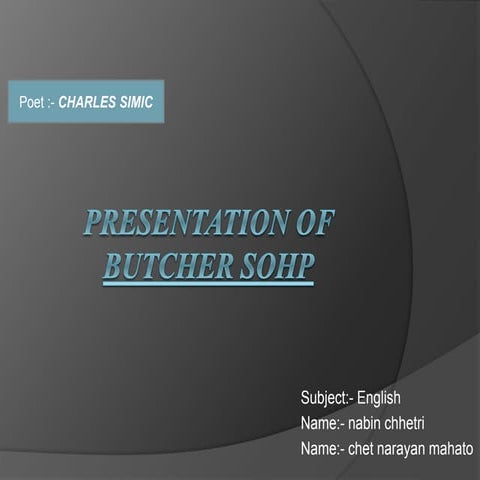 Presentation Of English Butcher Shop Pptx
