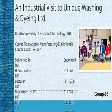 Presentation of factory visit on Unique Washing and Dyeing.pptx