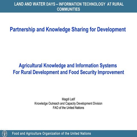 T6: Partnership and Knowledge Sharing for Development | PPT