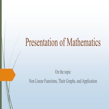 Mathematics Graph of Non Linear functions | PPTX