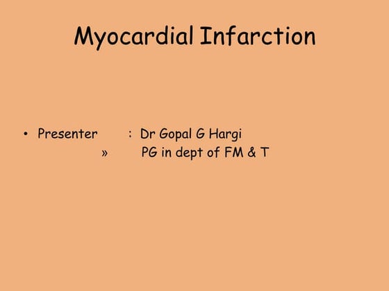 Pathogenesis And Morphological changes of Myocardial Infarction | PPTX