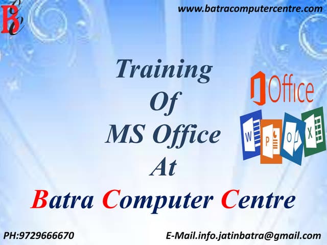 Introduction to MS Office.pdf | Desktop Publishing | Computer Software and Applications