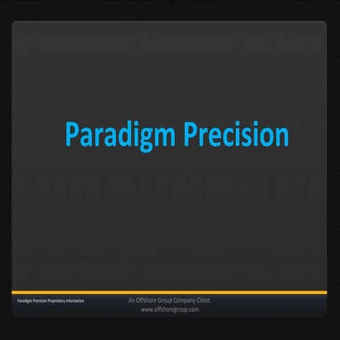 Presentation of paradigm precision | PPT