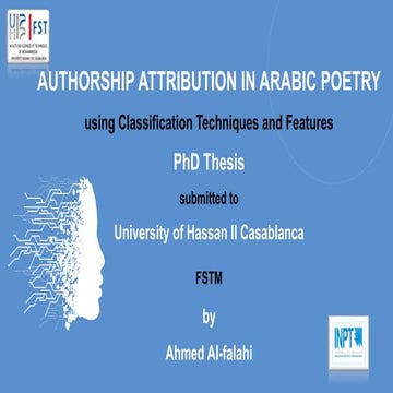 AUTHORSHIP ATTRIBUTION IN ARABIC POETRY | PPT
