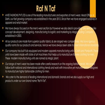 PITCH DECK BY R4U INDIA FASHION | PDF