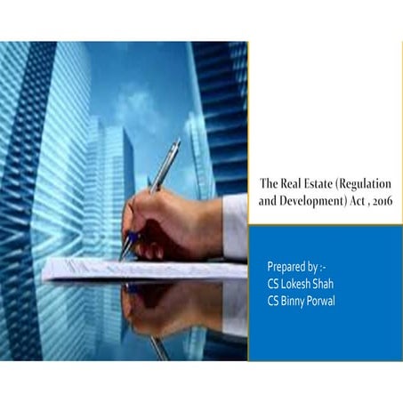 Real Estate (Regulation and Development) Act, 2017 | PDF