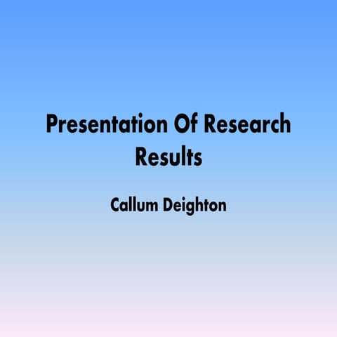 Presentation of research results | PPTX