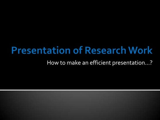 How to present a research paper using power point | DOCX | Science