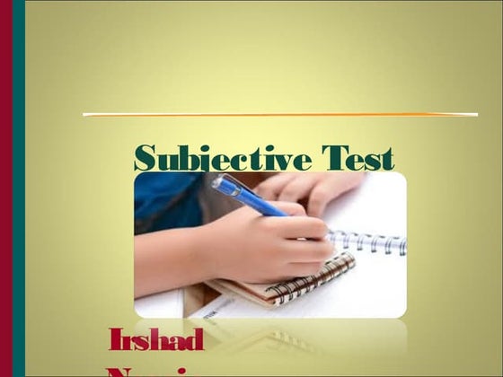Subjective and Objective Test | PPT