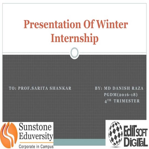 Presentation of winter internship | PPTX