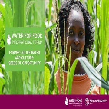 Water for Food International Forum: Planting to Production | PPT