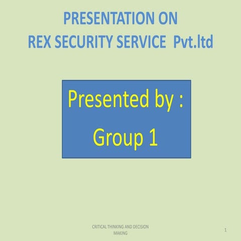 Presentation on rex security service | PPTX