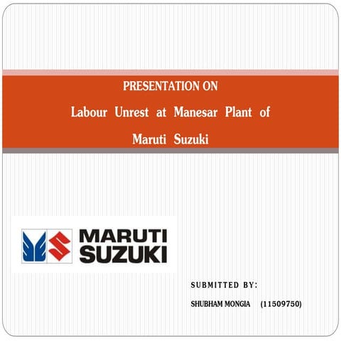 Maruti suzuki manesar Case | PPTX