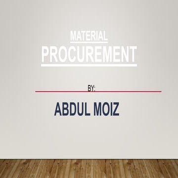 Material Procurement | PPTX
