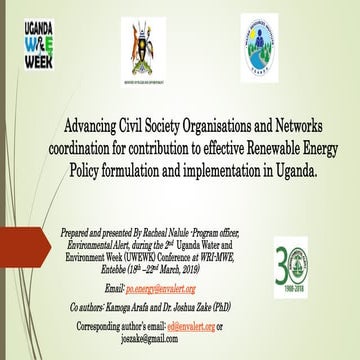 Advancing Civil Society Organisations and Networks coordination for contribution to effective ...