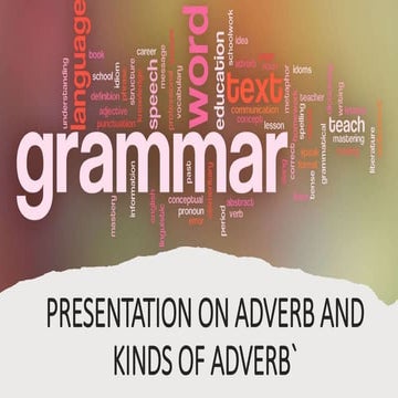 Presentation on adverb and kinds of adverb | PPTX