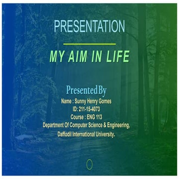 Presentation On Aim In Life | PPTX