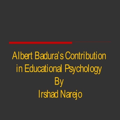 Presentation on albert bandura | PPT