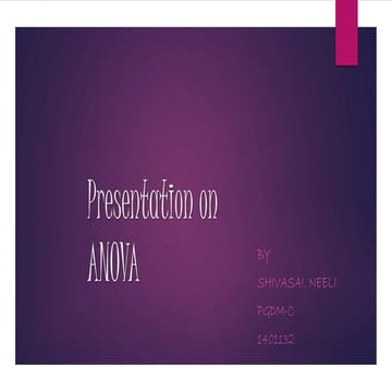 Presentation on ANOVA | PPTX