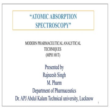 Interference In Atomic Absorption Spectroscopy. | PPTX