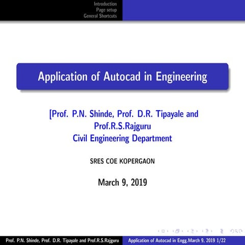 Applications of Auto Cad in Engineering. | PDF