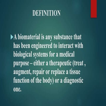 Presentation on biomaterial | PPTX