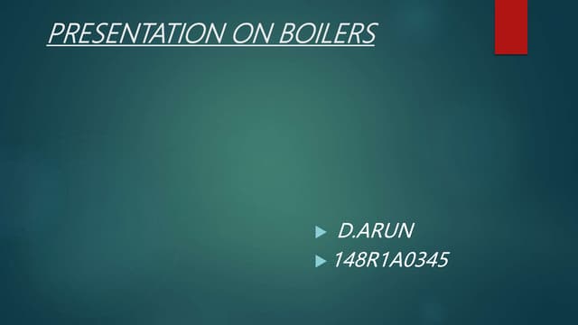 Fire Tube Boiler (Construction and Working) | PPTX