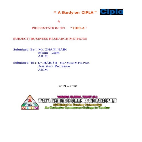 Presentation on CIPLA | PDF